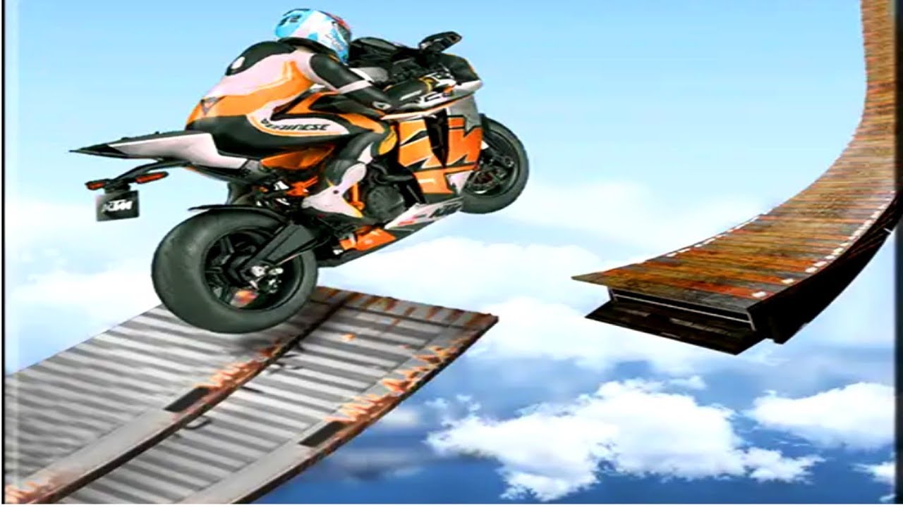 SuperHero Mega Ramp Moto Rider: 3D GT Auto Stunts ||Motor Bike Racing ...