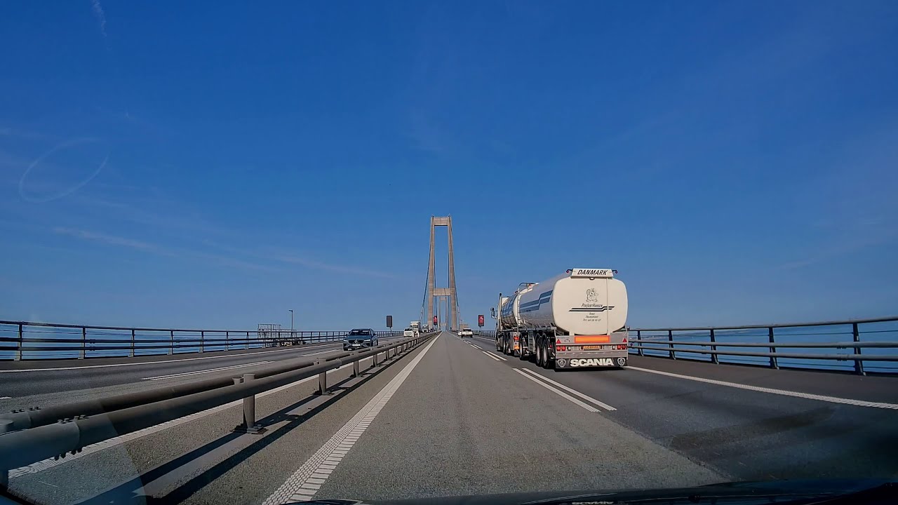 Crossing the Great Belt Bridge by car (2024) - YouTube