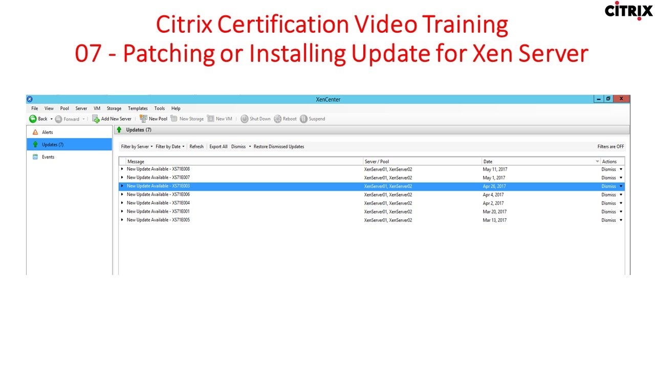 Citrix Certification Training - 07 Patching or Installing Update for ...