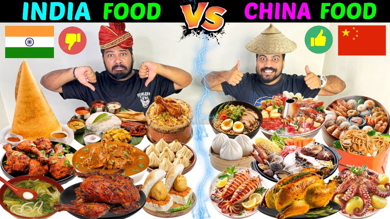 INDIAN STREET FOOD Vs CHINA STREET FOOD😱INDIA Vs CHINA FOOD WAR😍🔥 - YouTube