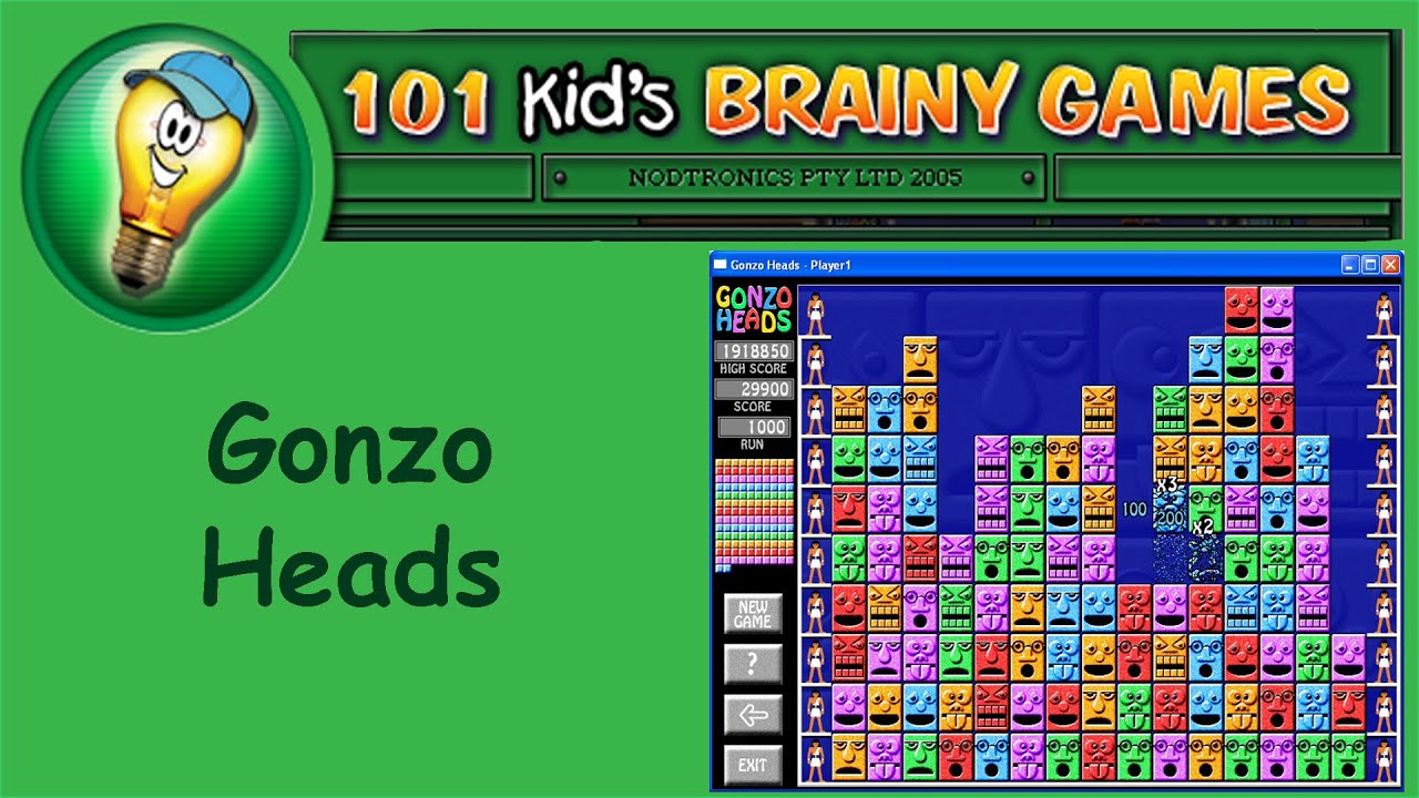101 Kid's Brainy Games - Gonzo Heads - YouTube