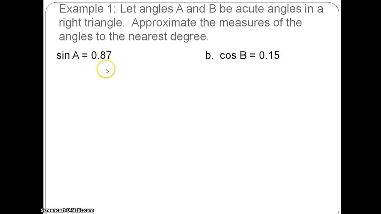 Right Triangle Trig Inverse - YouTube