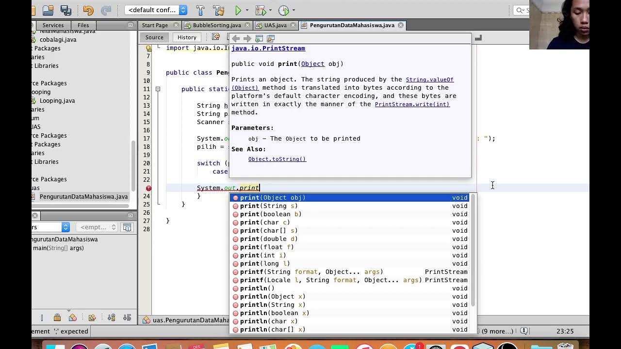 PROGRAM PENGURUTAN NILAI & NAMA MAHASISWA MENGGUNAKKAN JAVA NETBEANS ...