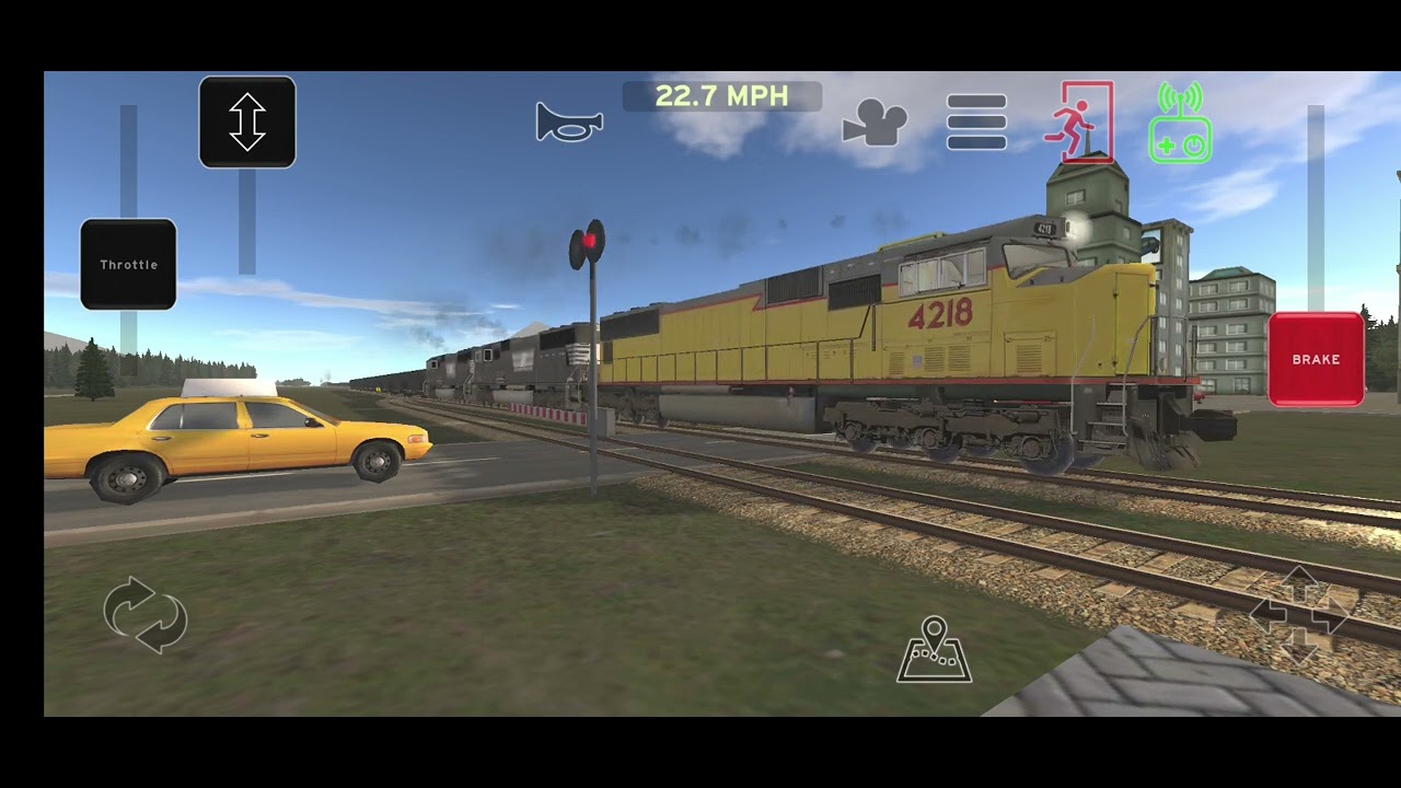 Long Mixed Freight Train At Main Street. (Train And Rail Yard Simulator ...