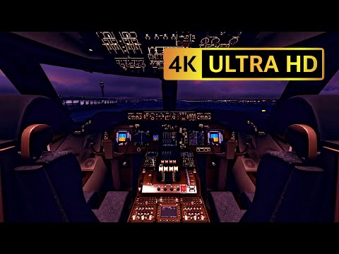 ✈️ 4K 747 Cockpit Ambiance ASMR ✈️ | Take Off, Landing, Radios, Airplane White Noise | Sleep & Study
