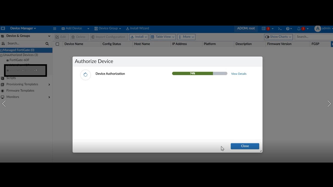 Adding Fortigate to FortiManager, Managing Fortigate Device, Moving ...