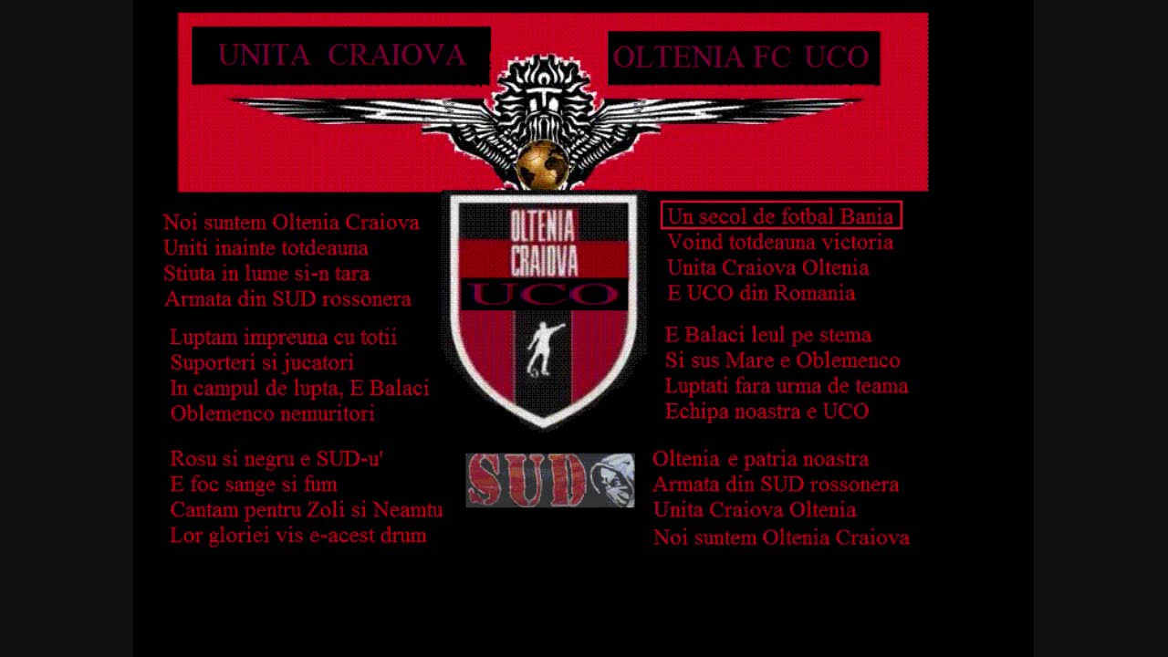 FC Unita Craiova Oltenia = Imnul echipei FC UCO - YouTube