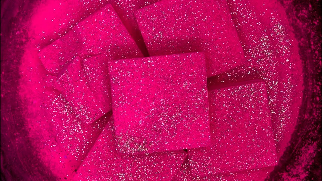Fluffy gym chalk blocks with neon pink ASMR GYM CHALK SO SATISFYING ...