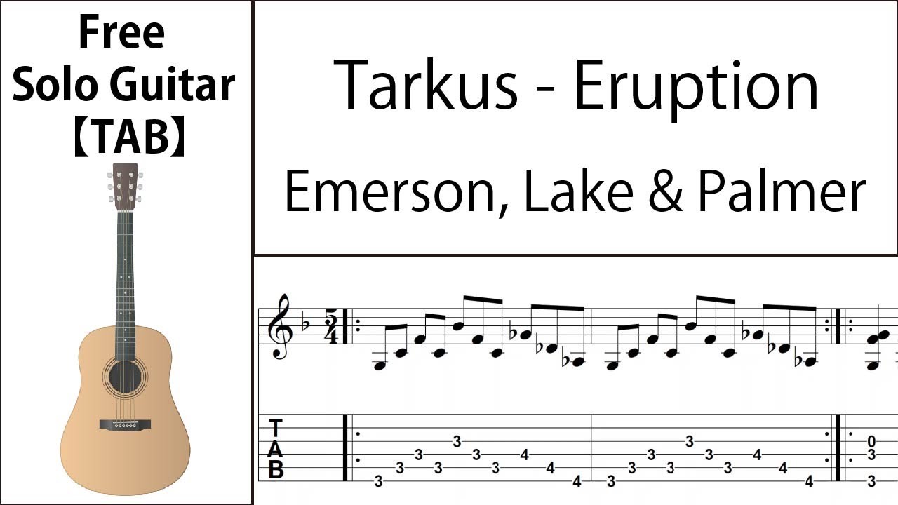 Tarkus - Eruption [Emerson, Lake & Palmer] Fingerstyle Guitar【Score ...