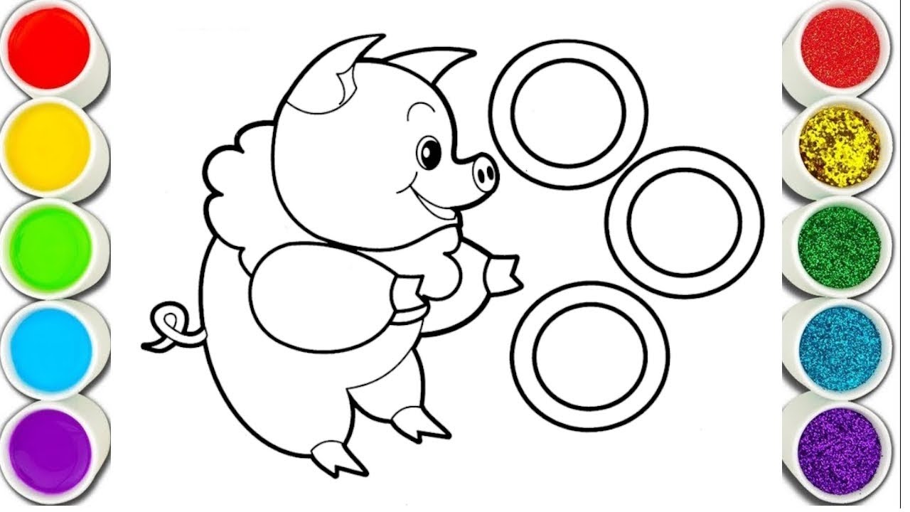 The Amazing Juggling Pig,draw and color for kids and toddlers_kids art ...