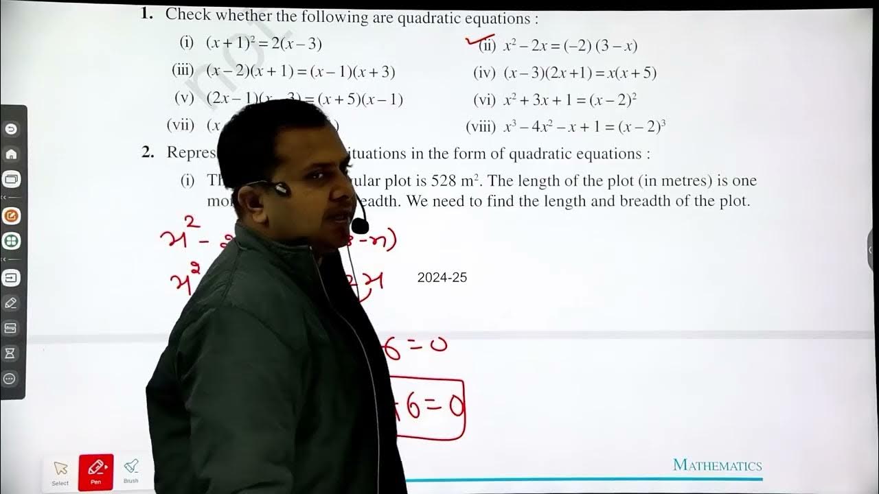 Class - 10th, Maths Ch - 4, 4.1 Quadratic Equations || New NCERT || BY RAVI SIR - YouTube