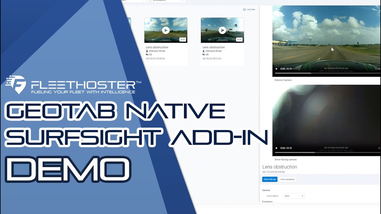 Geotab Native Surfsight Add-In Demo - YouTube
