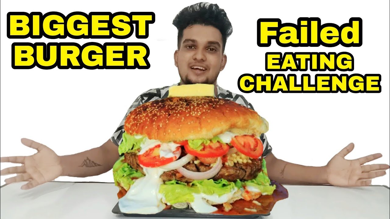 BIGGEST BURGER EATING CHALLENGE Failed!/ MALLU EATING CHALLENGE - YouTube