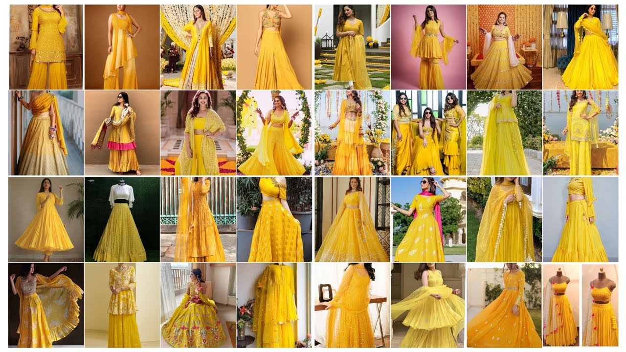 haldi function dress ideas | latest party wear haldi designs | 2024 new ...