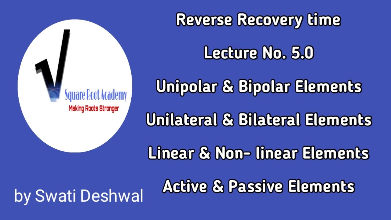 Reverse recovery time Unipolar Bipolar Unilateral Bilateral, Linear Nonlinear Active Passive ...
