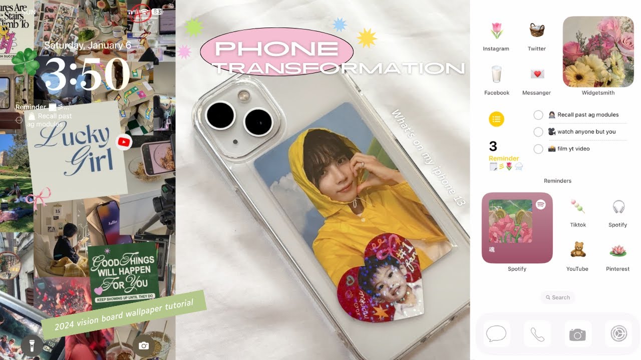 Aesthetic phone transformation 🎀 How to create your vision board ...