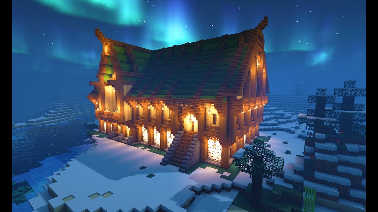 Minecraft: How to Build a Winter Log Cabin ️ - YouTube