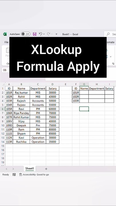 XLookup Formula | Excel Formula | Gyan Academy #shorts - YouTube