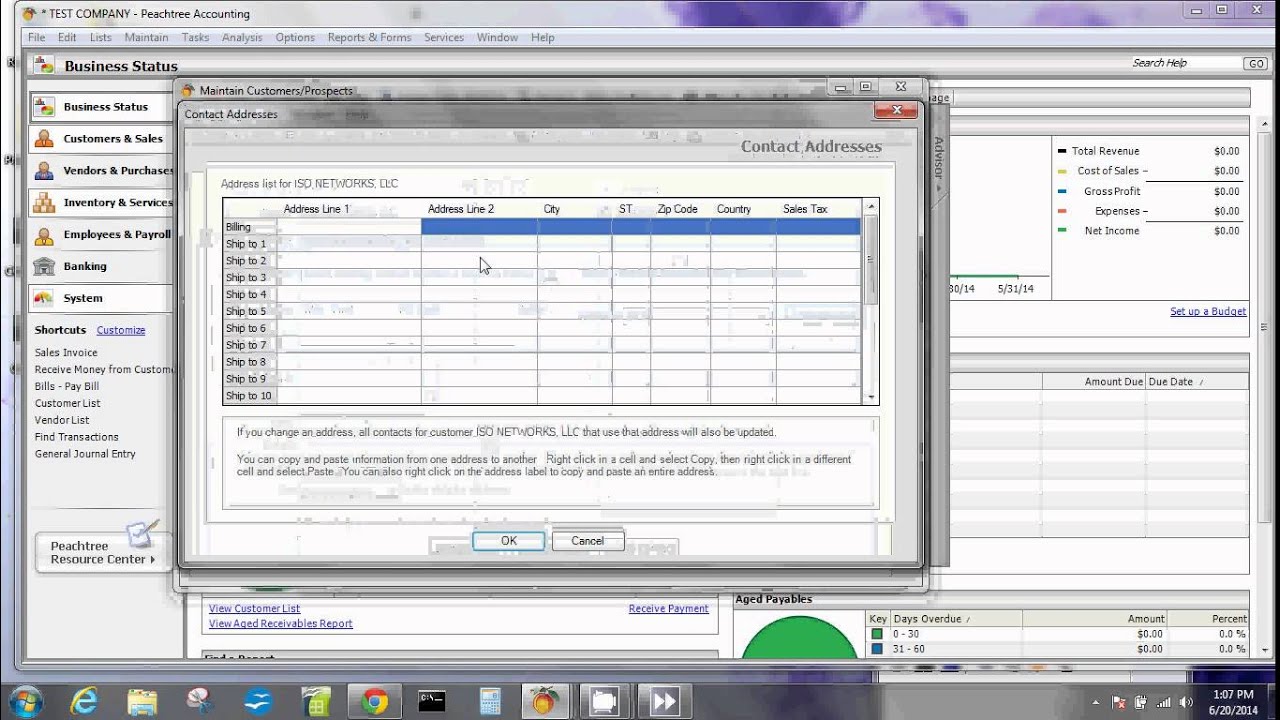 Peachtree 2012 Setup Guide: Create Customer part 1 - YouTube