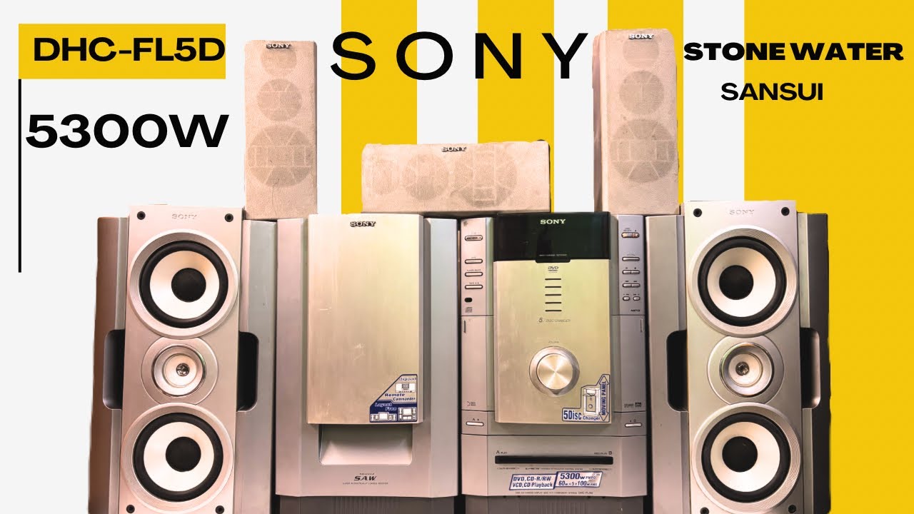 Sony DHC-FL5D 5300w stone water speaker Sansui three way aiwa - YouTube
