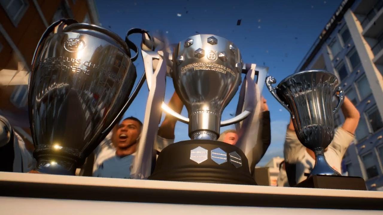 REAL MADRID CELEBRATION ! WON ALL 3 TROPHIES ! | RONALDO MBAPPE | EA ...