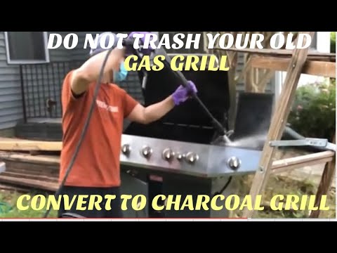 Converting an old Gas grill to charcoal grill - YouTube