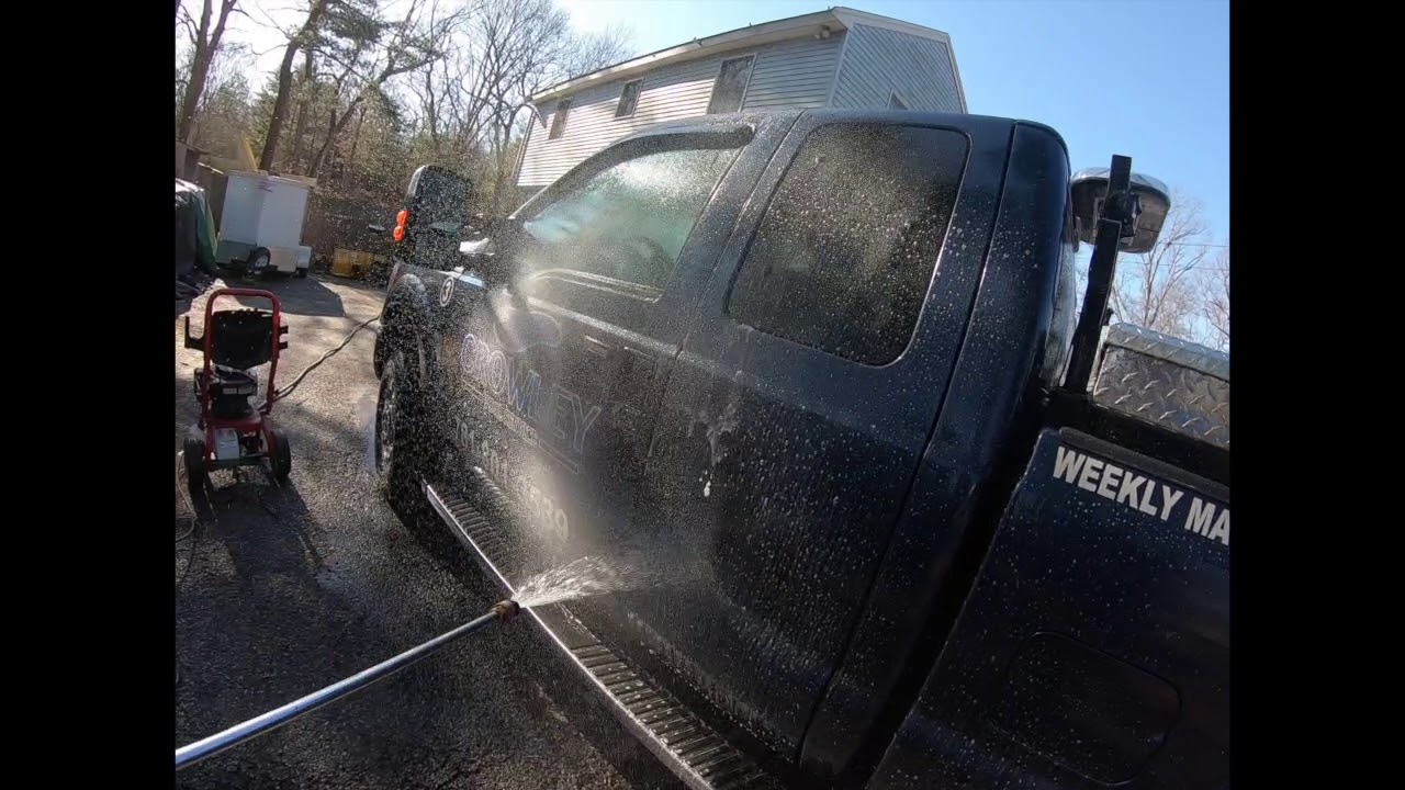 Washing the Work Trucks - YouTube