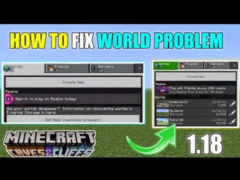 how to fix Minecraft world not showing problem 1.18.1 MCPE - YouTube