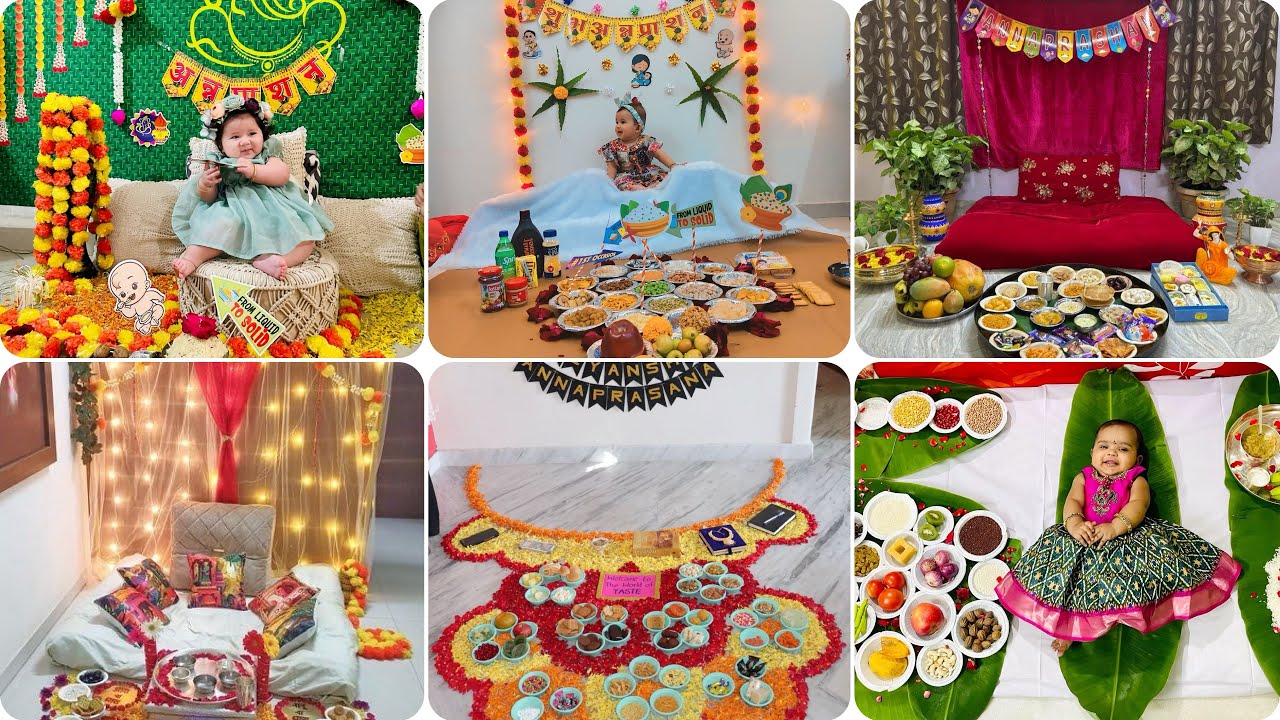 Simple Indian Style Annaprasan Decoration Ideas | Rice Ceremony ...