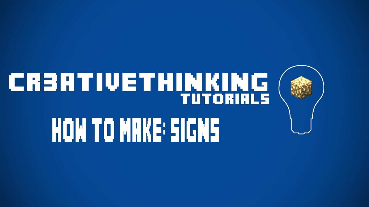 How To Make Signs In Minecraft YouTube How To Make Signs In Minecraft YouTube