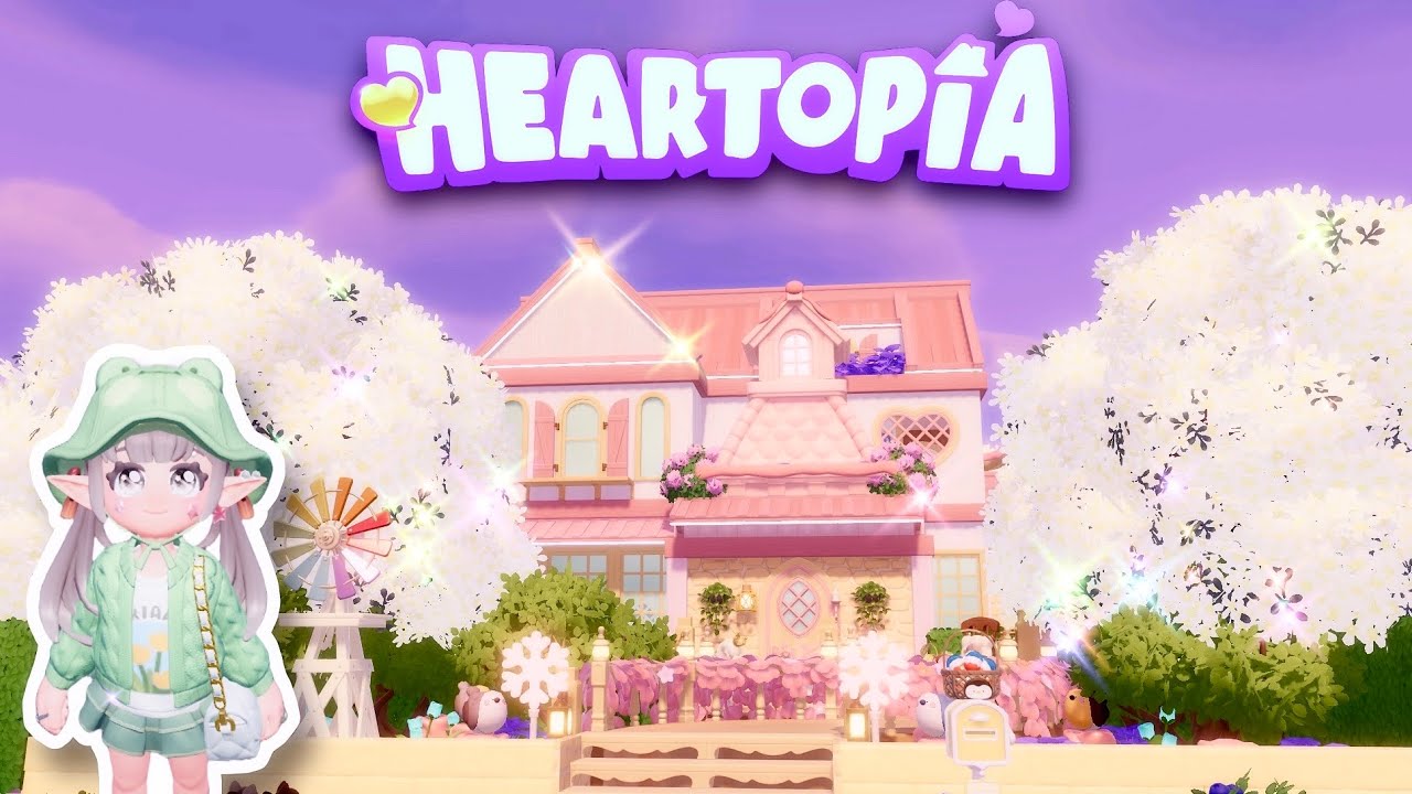 I Built a Pink Cozy House in Heartopia! - YouTube