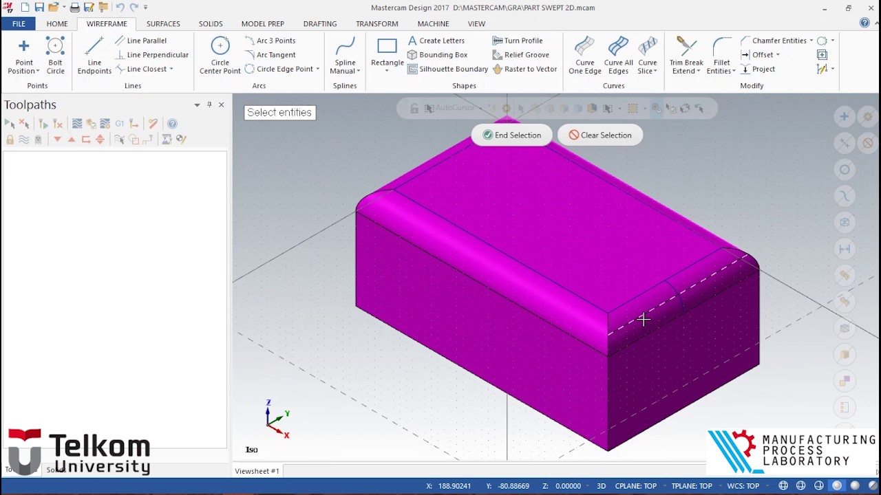 TUTORIAL MASTERCAM 2017 SWEPT 2D - YouTube