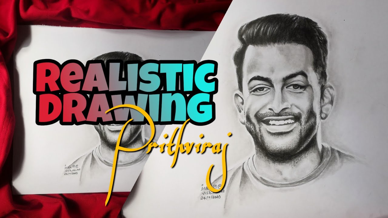 Realistic pencil drawing | actor prithviraj sukumaran - YouTube