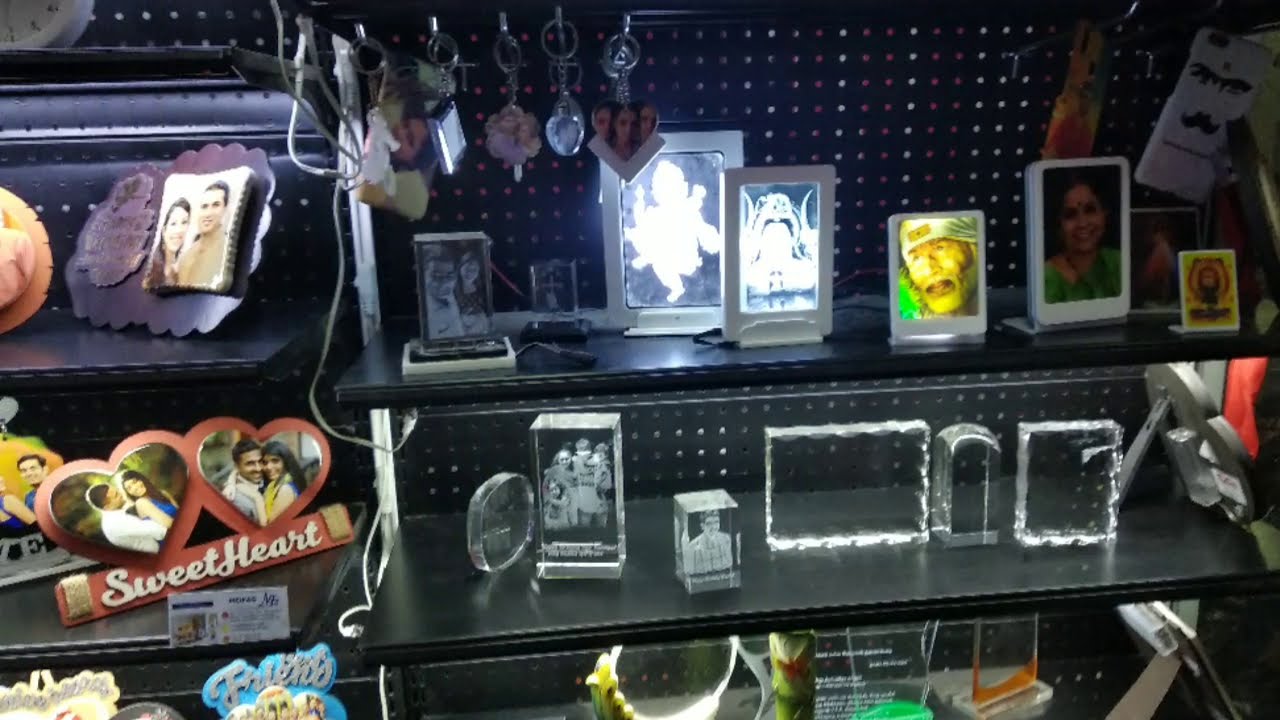 3D Crystal Glass Photo Frame with Roatating Multicolor Led Light ...