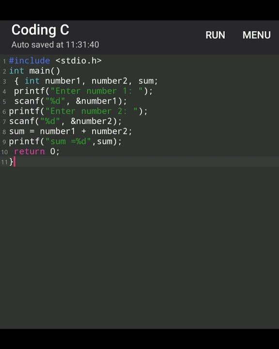 C Program To Find Sum Of Two Numbers Coding Cprogramming 4009