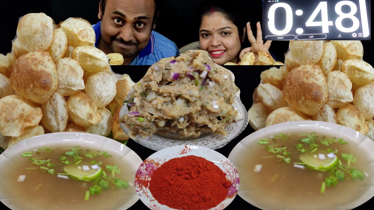HUSBAND WIFE 100 SPICY FUCHKA EATING COMPETITION IN JUST 5 MINUTES ...
