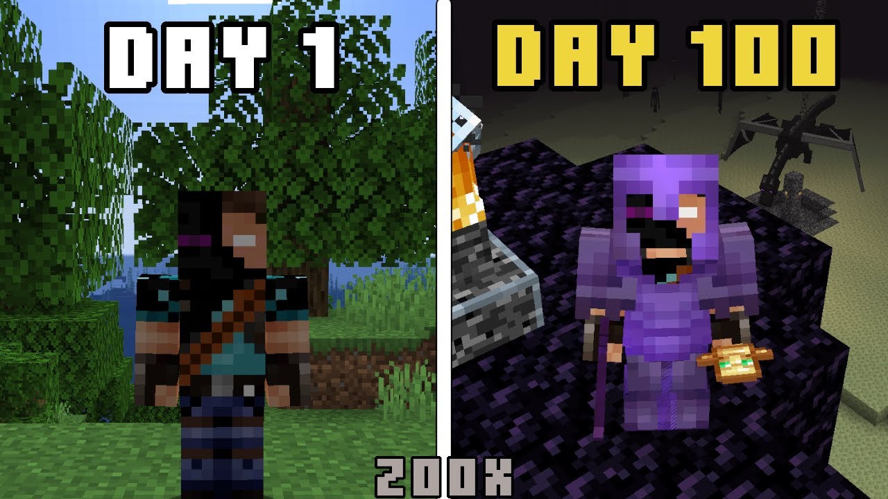I survived 100 Days in Survival Minecraft - YouTube