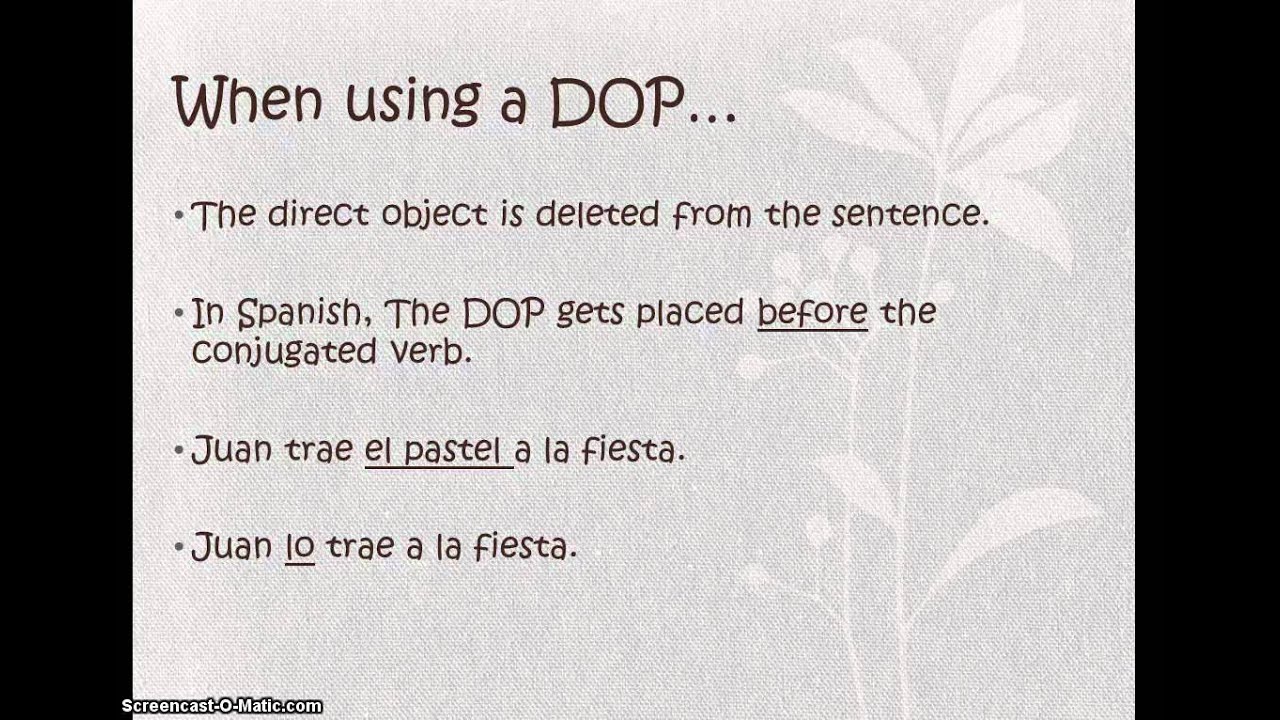 Spanish direct object pronouns - YouTube