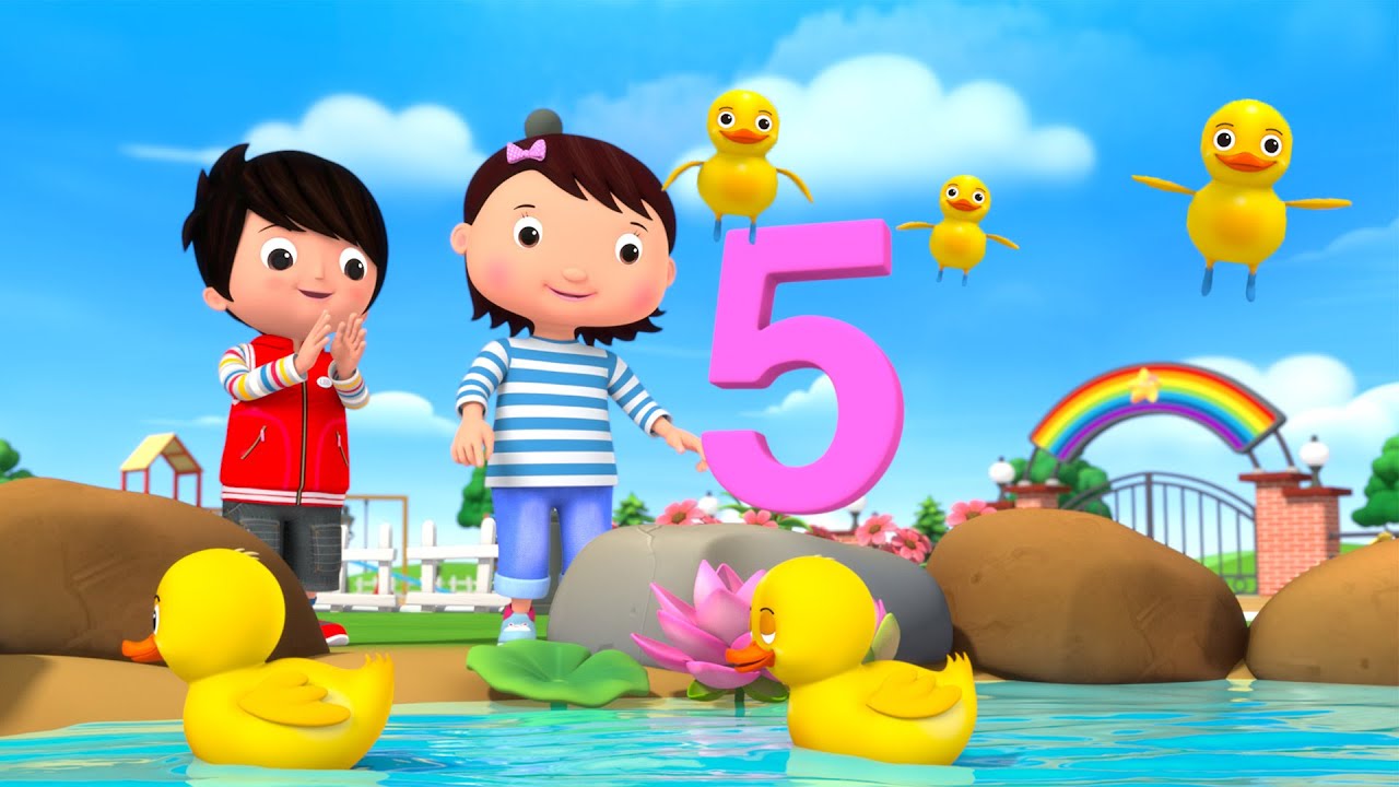 Five Little Ducks' Splashy Day with Mia & Jacus! | Fun Baby Songs ...