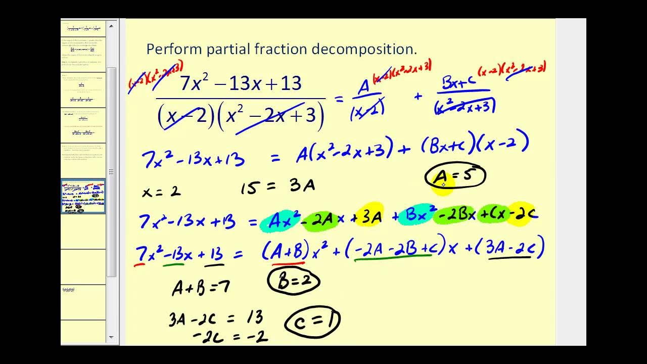 Partial Fraction Decomposition - Part 2 of 2 - YouTube