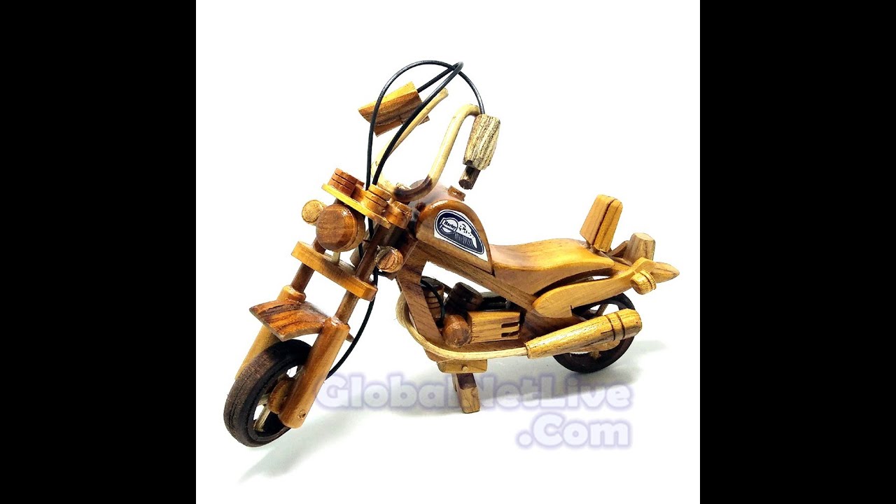 Miniatur Motor Harley Davidson Kayu Jati - Pajangan Dekorasi - YouTube
