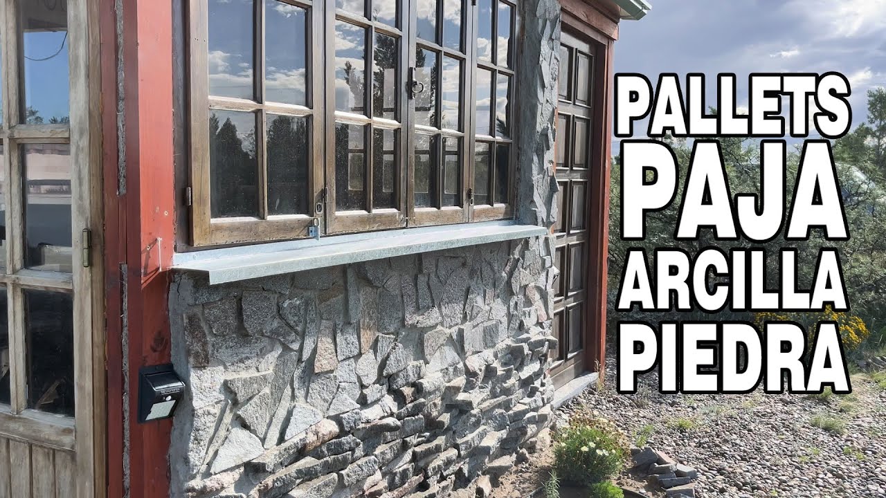 Revestimos con piedra de descarte nuestra casa con pallets - YouTube