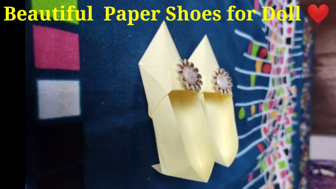 Fun Activity- Make Beautiful Paper Shoes for Doll - YouTube