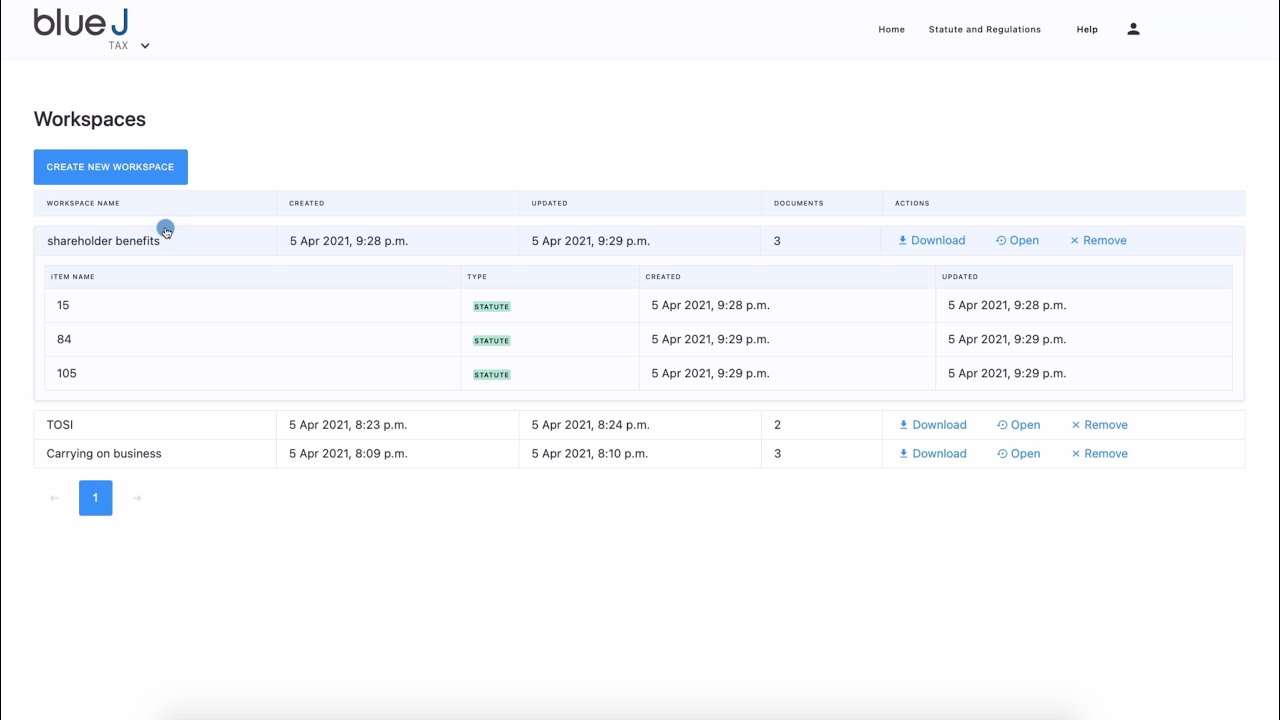 Statute Analysis tools and Workspaces | Blue J Tax CA - YouTube