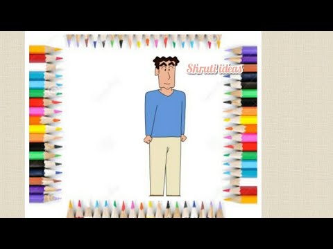 How to draw Hiroshi nohara ( Shinchan dad ) - YouTube