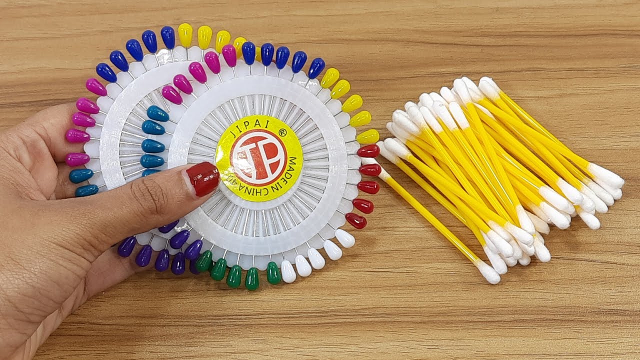 2 SUPERB HOME DECOR IDEAS USING HIJABPIN AND COTTON BUDS | DIY CRAFT ...