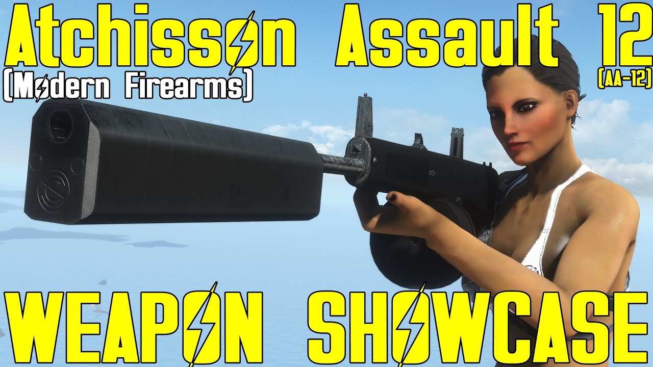 Fallout 4: Atchisson Assault 12 (AA-12) - Weapon Mod Showcase - YouTube
