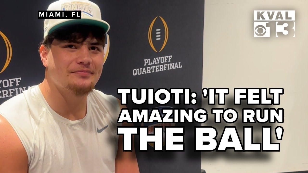 Oregon's Teitum Tuioti reflects on Ducks' Orange Bowl victory - YouTube