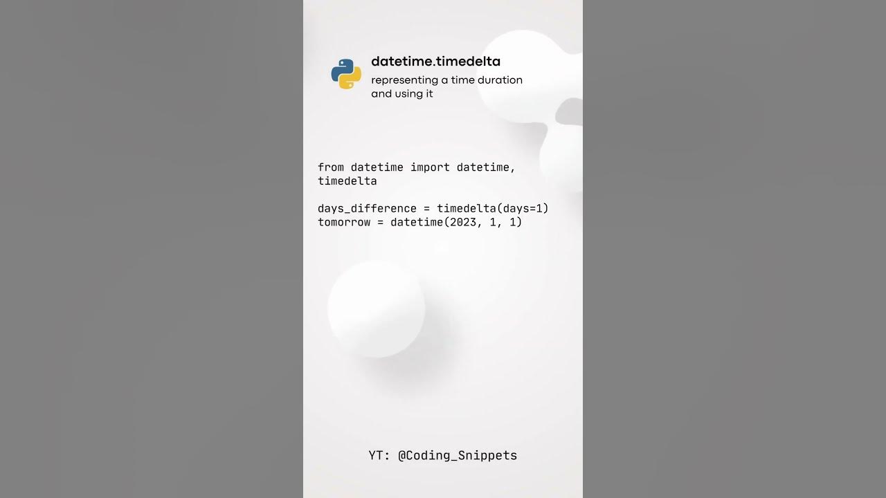 Python's datetime.timedelta - YouTube
