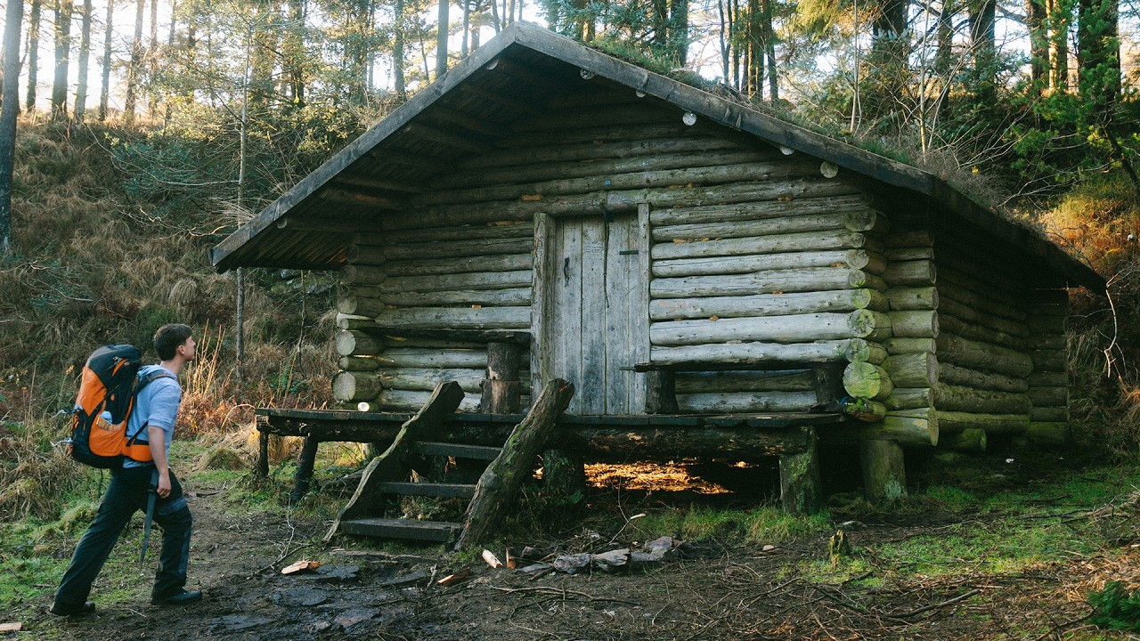 Wild Camping in a Secret Cabin in the Woods - YouTube